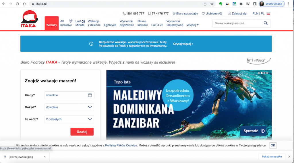 Strona Itaki najczęściej odwiedzaną wśród biur podróży - Wasza Turystyka